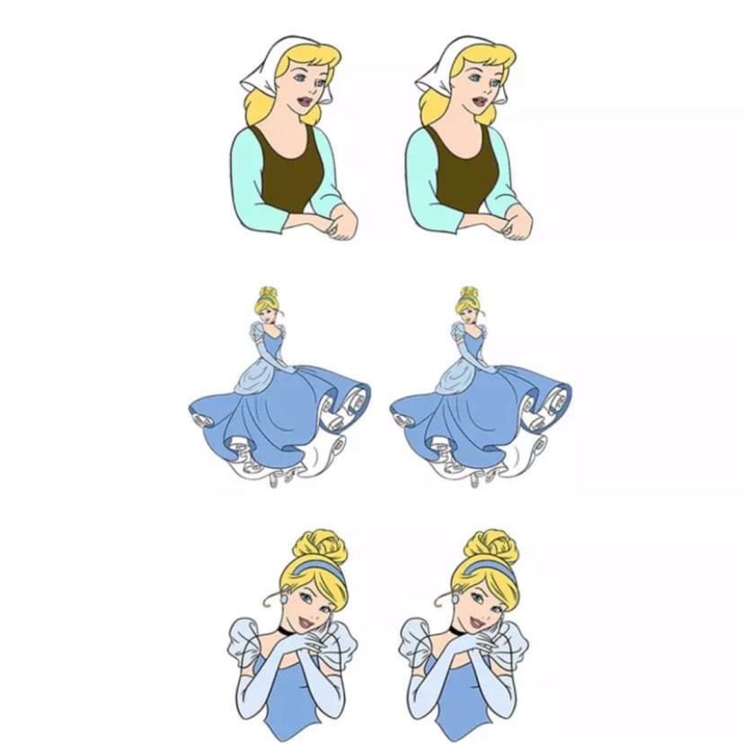 Cinderella Character Stud Earrings Trio Classic Disney Princess Movie ...