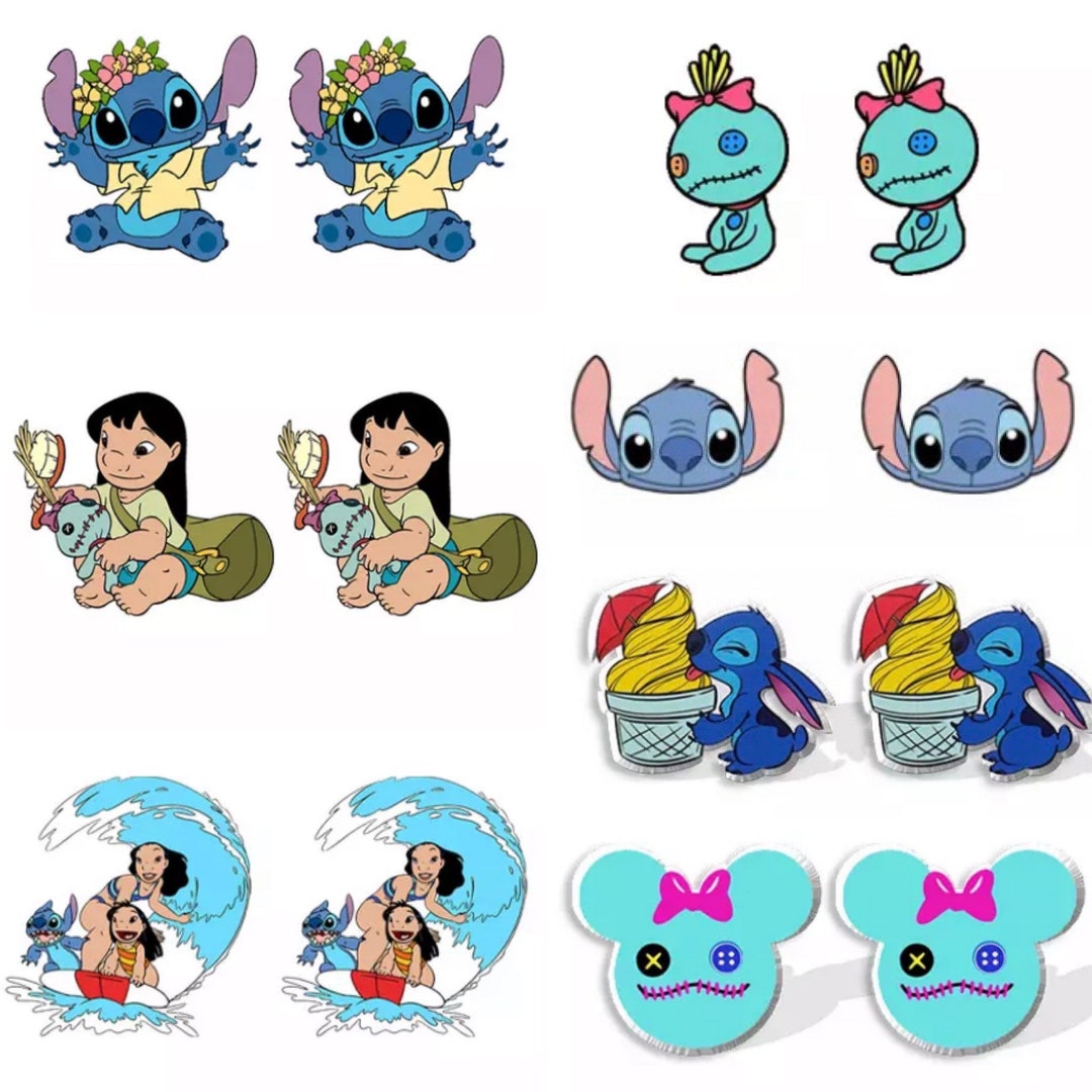 Lilo and Stitch Character Stud Earrings Disney Movie Inspired Jewelry ...