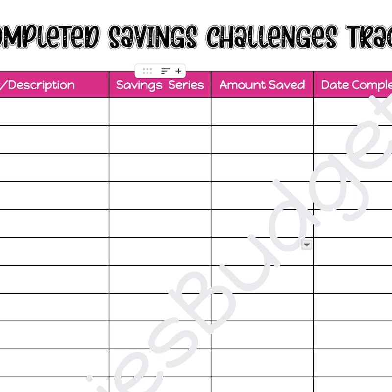 Savings Challenge Tracker - Etsy