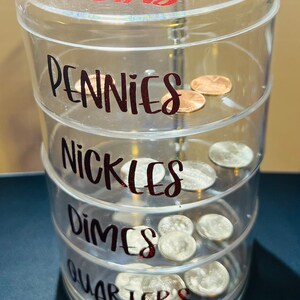 Coins | Tower of Coins | Acrylic Coin Holder | Coin Sorter | Cash ...