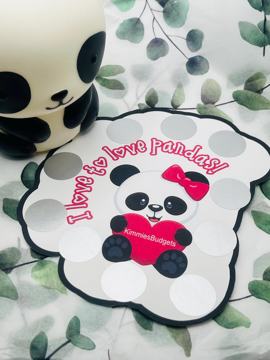 Panda Cutout Scratch off I Love to Love Pandas Cute Signature Pink ...