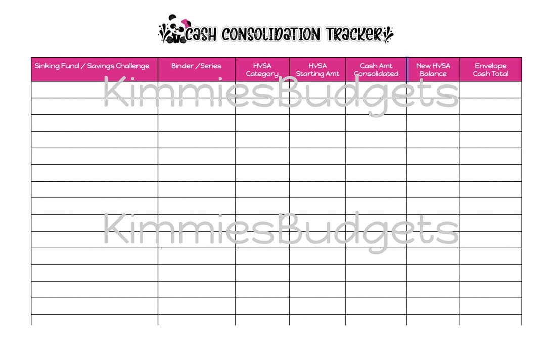 Cash Consolidation Tracker | Cash Condensing Tracker | Bill Swap ...