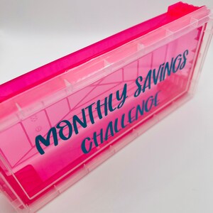 Monthly Savings Challenge | Cash Stuffing | Pink Green Blue Box ...