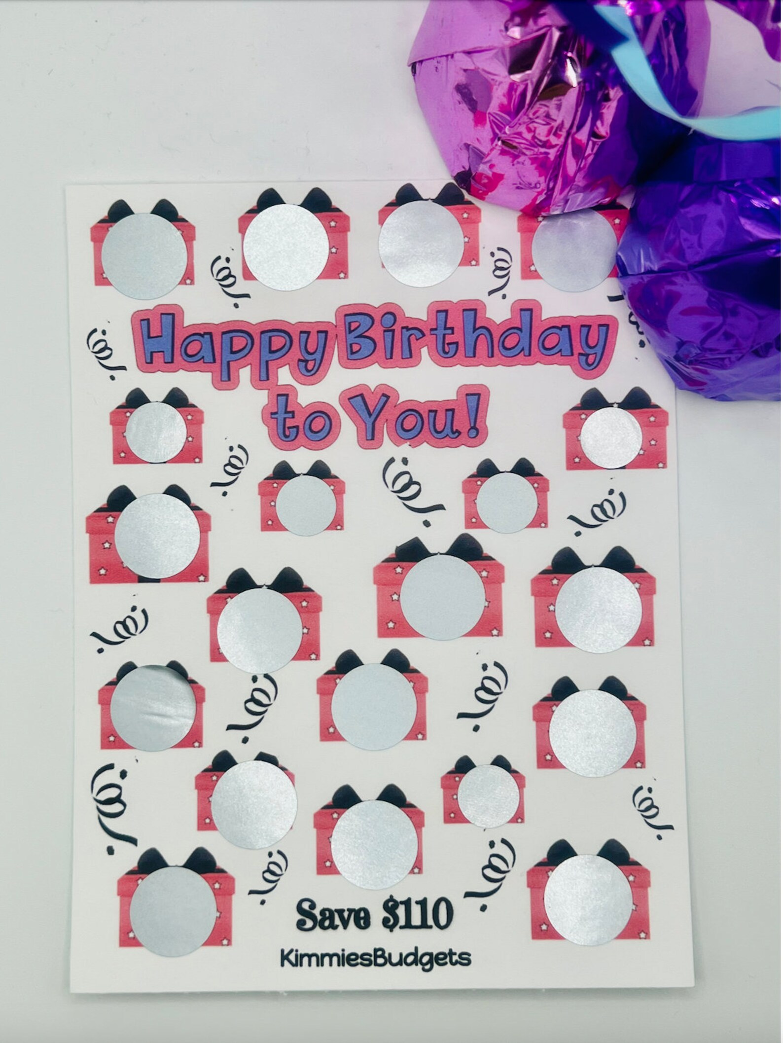 Scratch off Savings Challenge | Birthday Celebration Scratch Offs ...