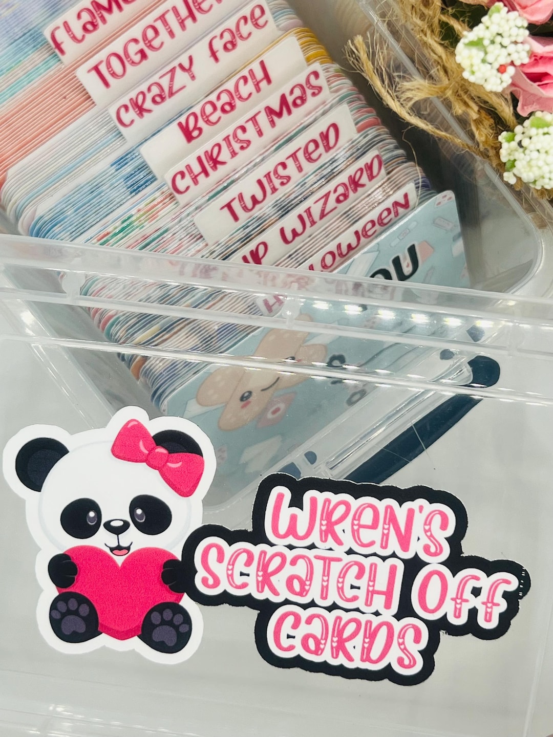 Wren’s Scratch off Card Storage Box With 12 Tabbed Dividers | Blank or ...