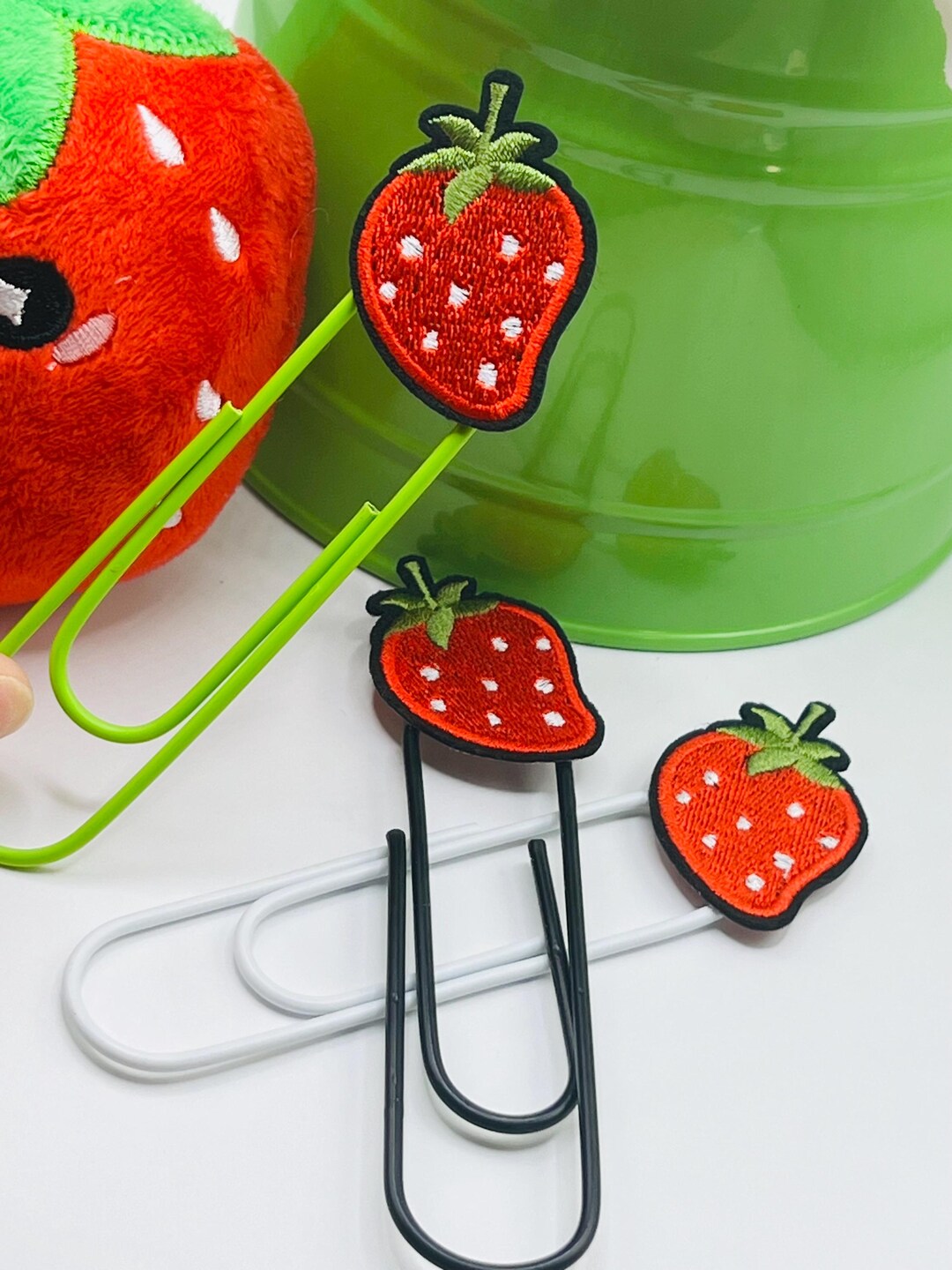 Strawberry Jumbo Paperclip | Novelty Embellished Paper Clip | Bedazzled ...