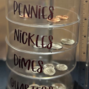 Coins | Tower of Coins | Acrylic Coin Holder | Coin Sorter | Cash ...