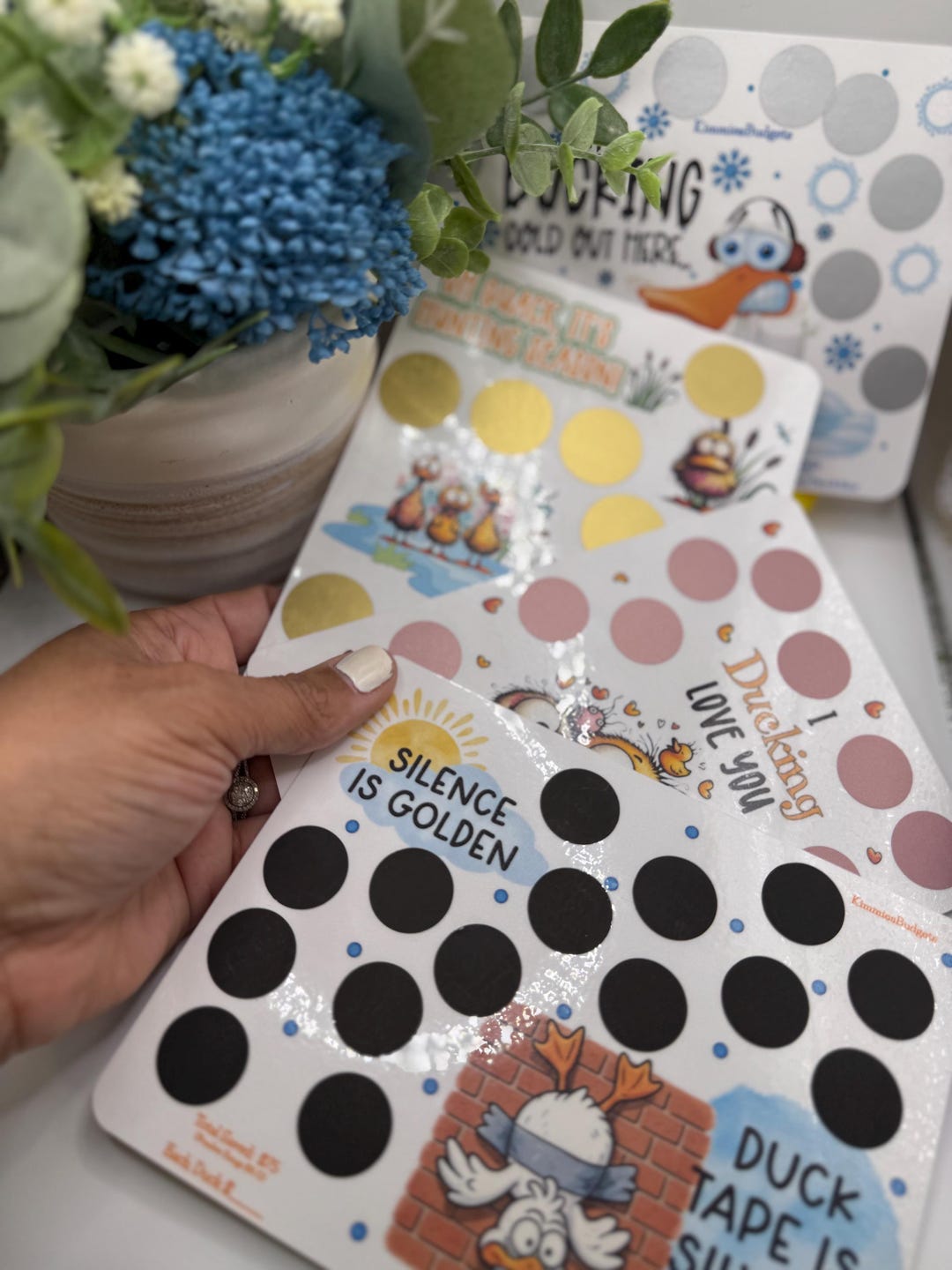 Funny Duck Themed Scratch off Savings Challenge | Set of 4 or ...