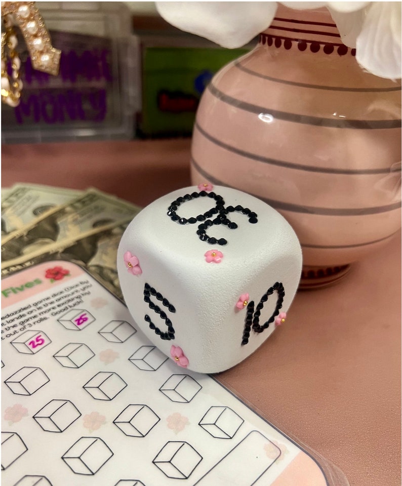 Savings Challenge | Roll by Fives | 2" X 2" Bedazzled Foam Dice - Etsy