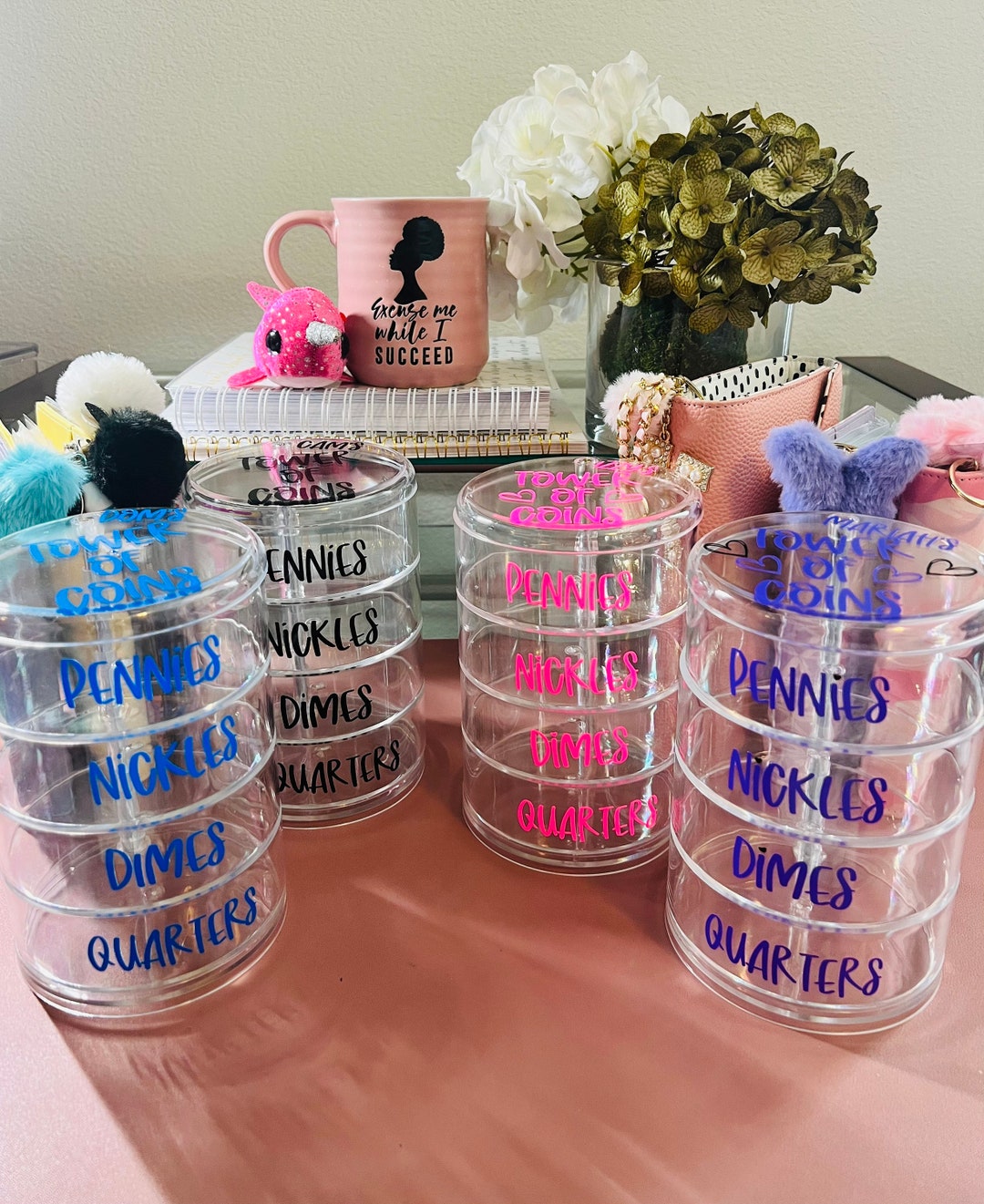 Coins | Tower of Coins | Acrylic Coin Holder | Coin Sorter | Cash ...