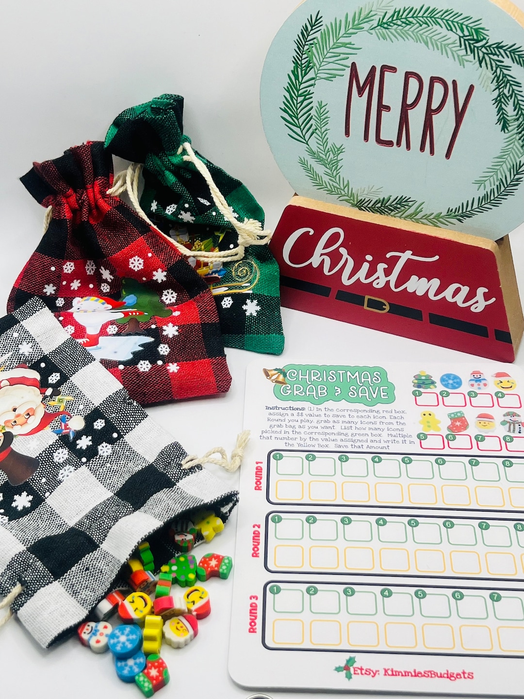 Christmas Grab and Save | Saving Challenge Game | 24 Game Pieces ...