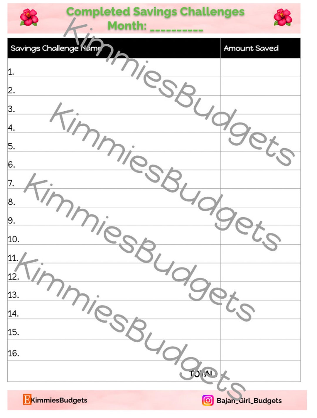 Completed Savings Challenge Tracker | by Month | Immediate Digital PDF ...