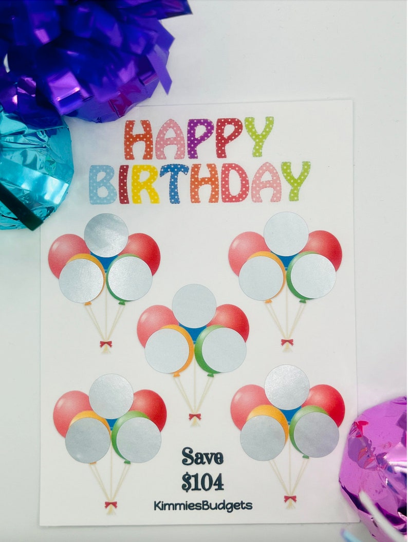 Scratch off Savings Challenge | Birthday Celebration Scratch Offs ...