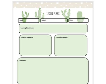 Printable PDF / Editable on Canva / Simple/ Multicolour Weekly Lesson ...
