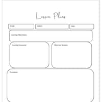 Blank Lesson Plan Template - Etsy
