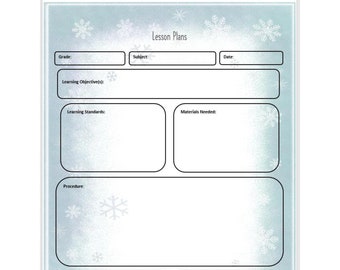 Blank Lesson Plan Template - Etsy