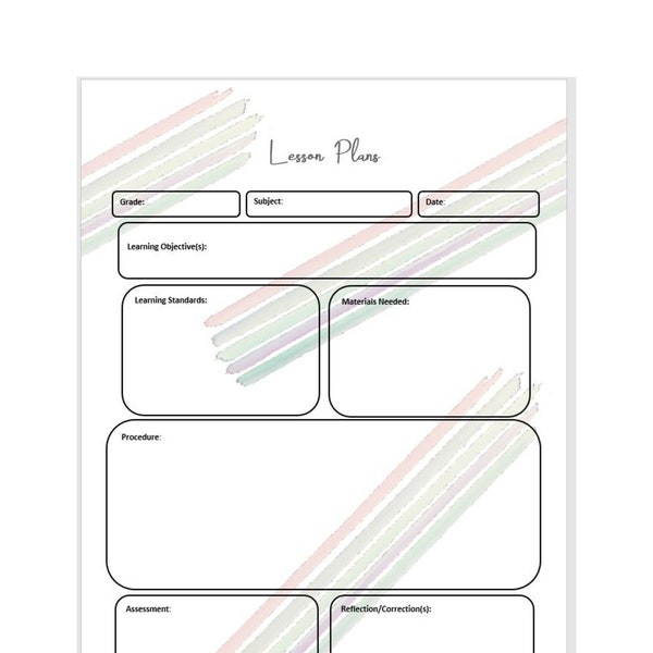 Rainbow Lesson Plan - Etsy