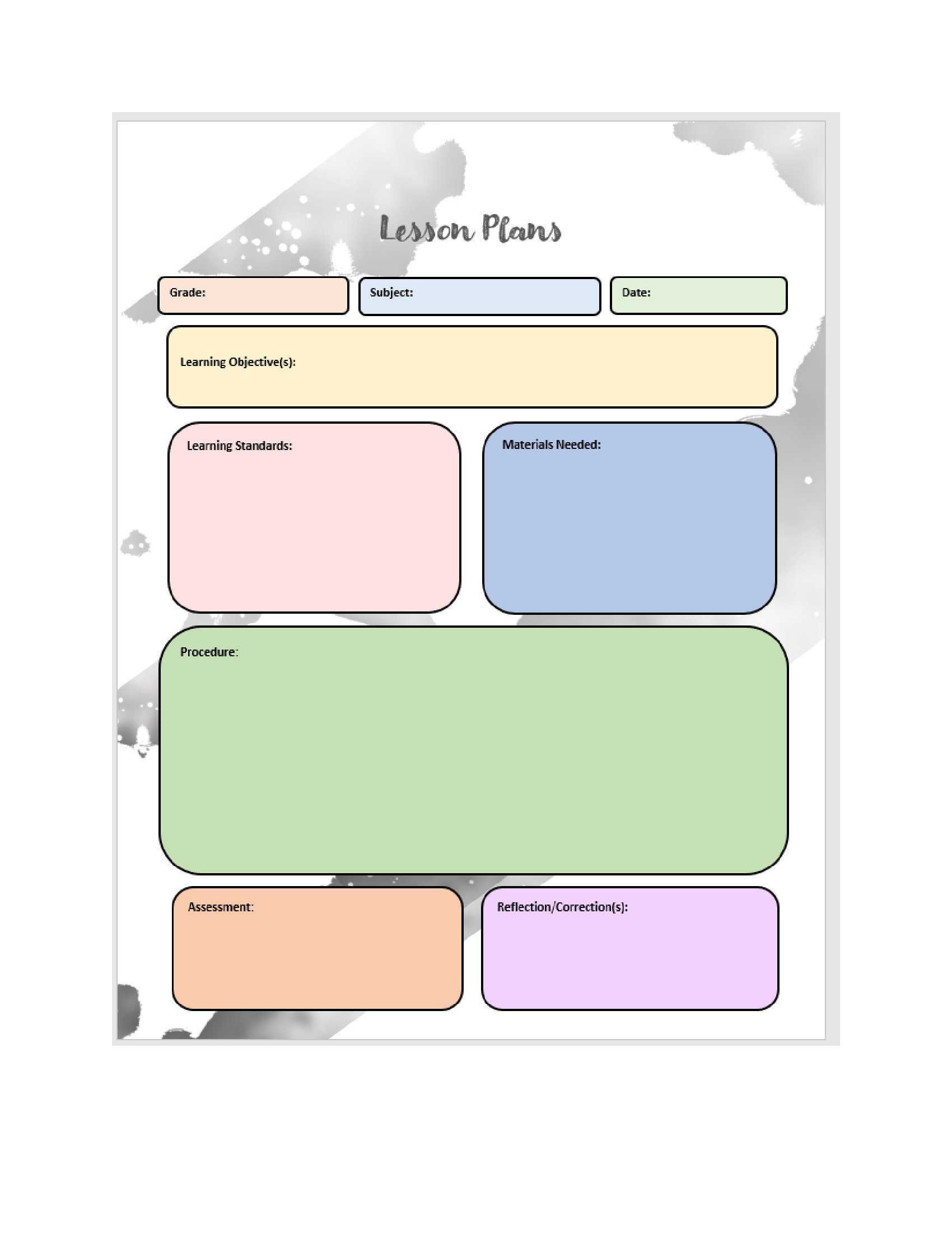 Colorful Lesson Plan Template - Etsy Colorful Lesson Plan Template - Etsy