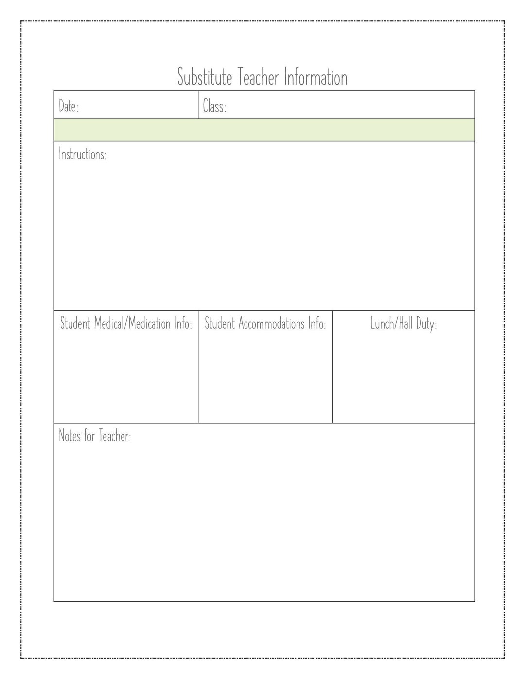 Substitute Teacher Plans - Etsy