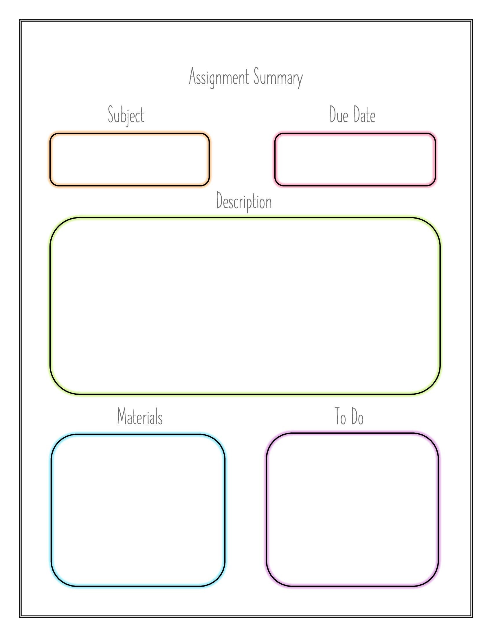 Assignment Summary Sheet - Etsy