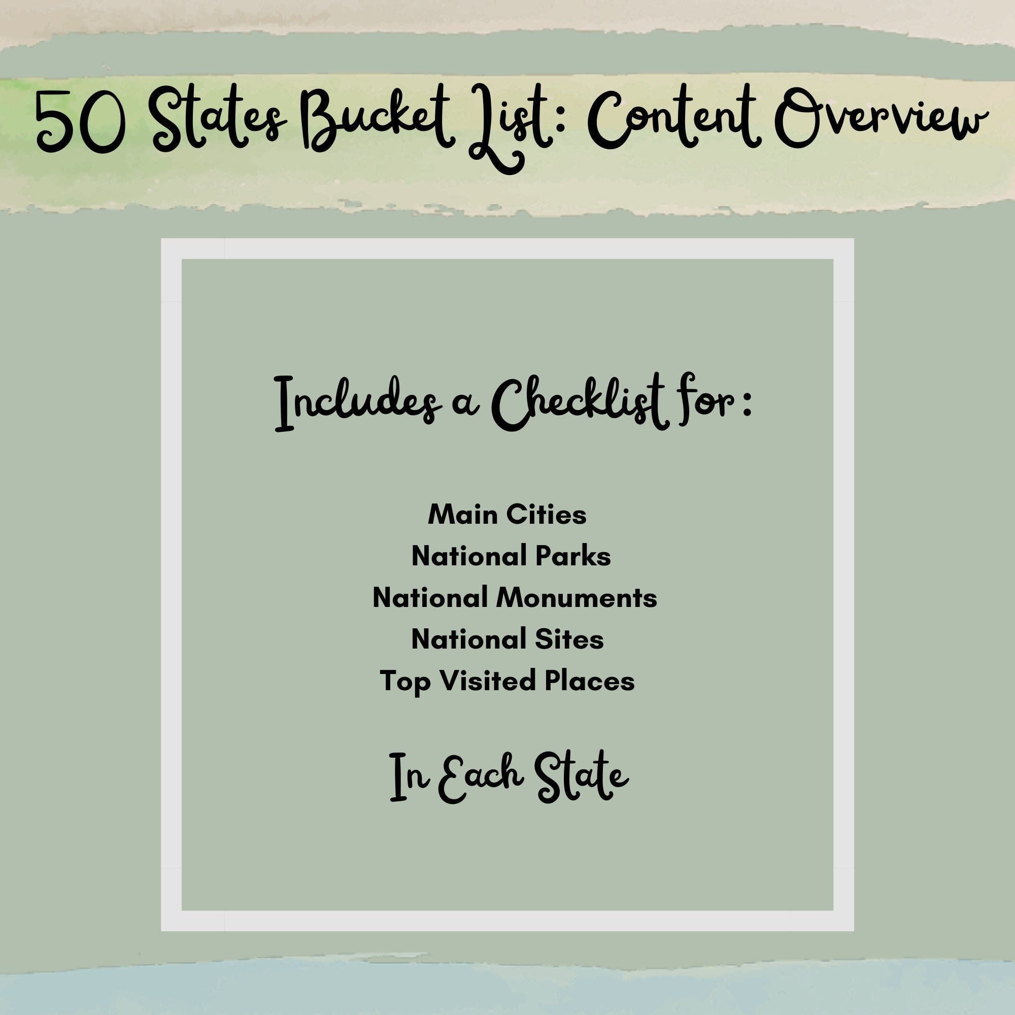 50 US States Bucket List Checklist - Etsy