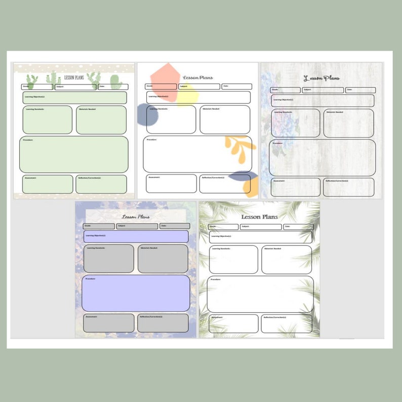 Lesson Plan Templates - Etsy