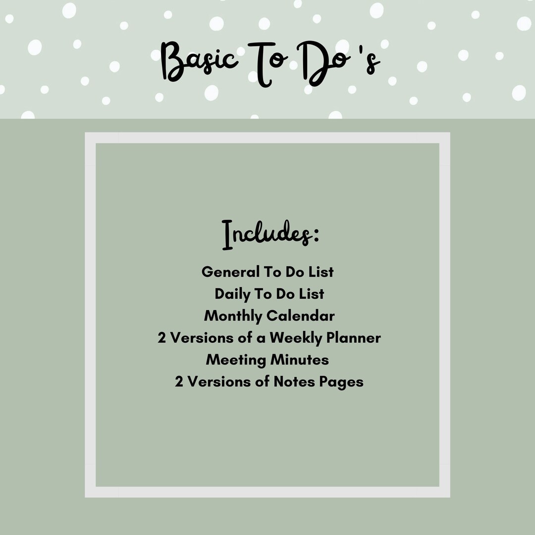 Basic to Do's List - Etsy