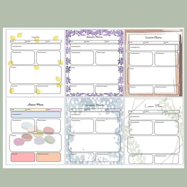 Lesson Plan Templates - Etsy