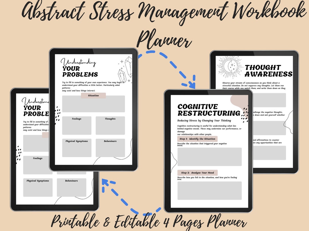 Stress Management Workbook Planner, Stress Management, Coping Skills ...