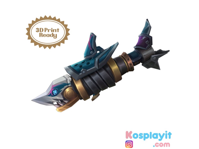 Jinx Arcane Shark Gun 3D Model Digital File Professionally - Etsy Canada