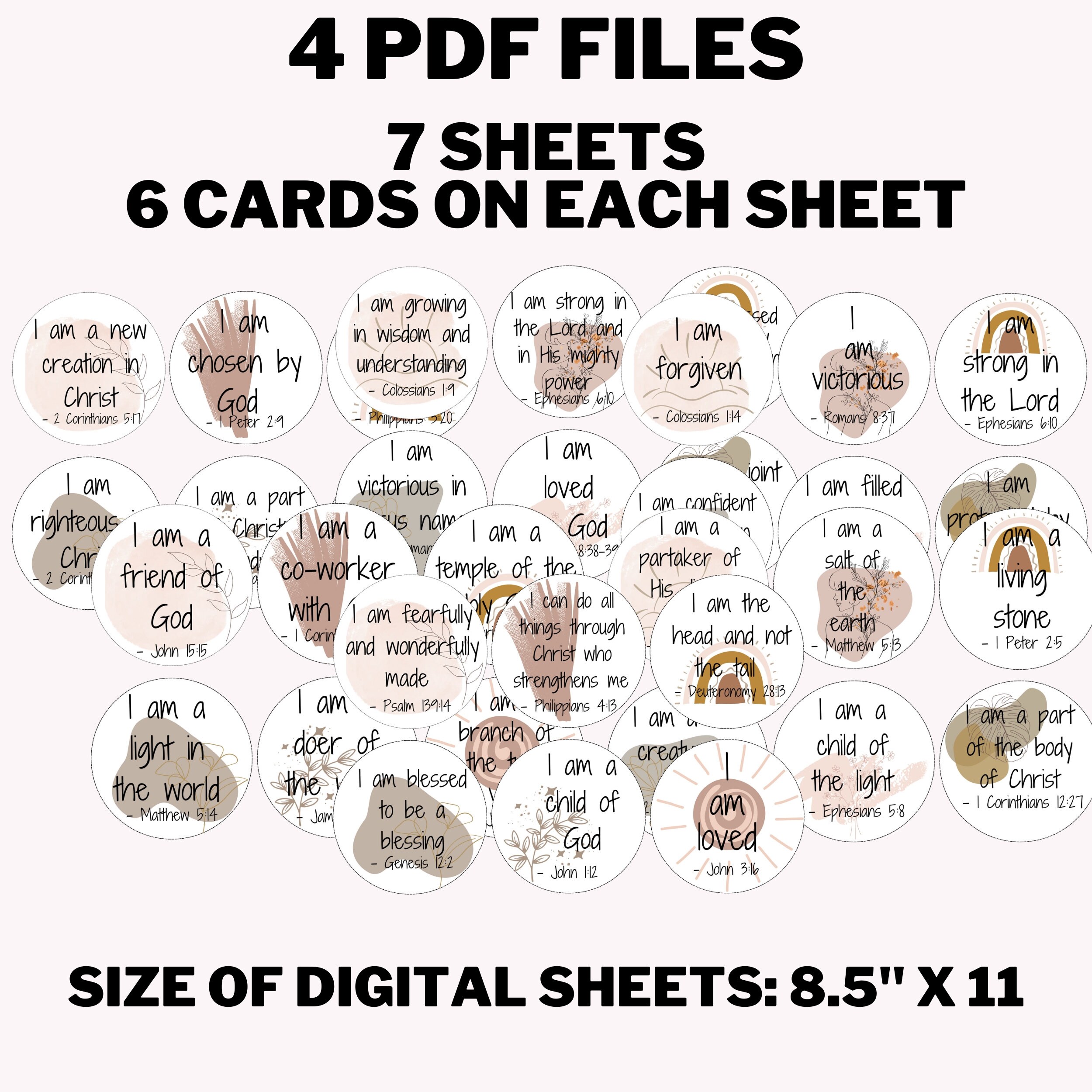 42 Positive Christian Affirmation Cards, Daily Bible Study, Daily ...