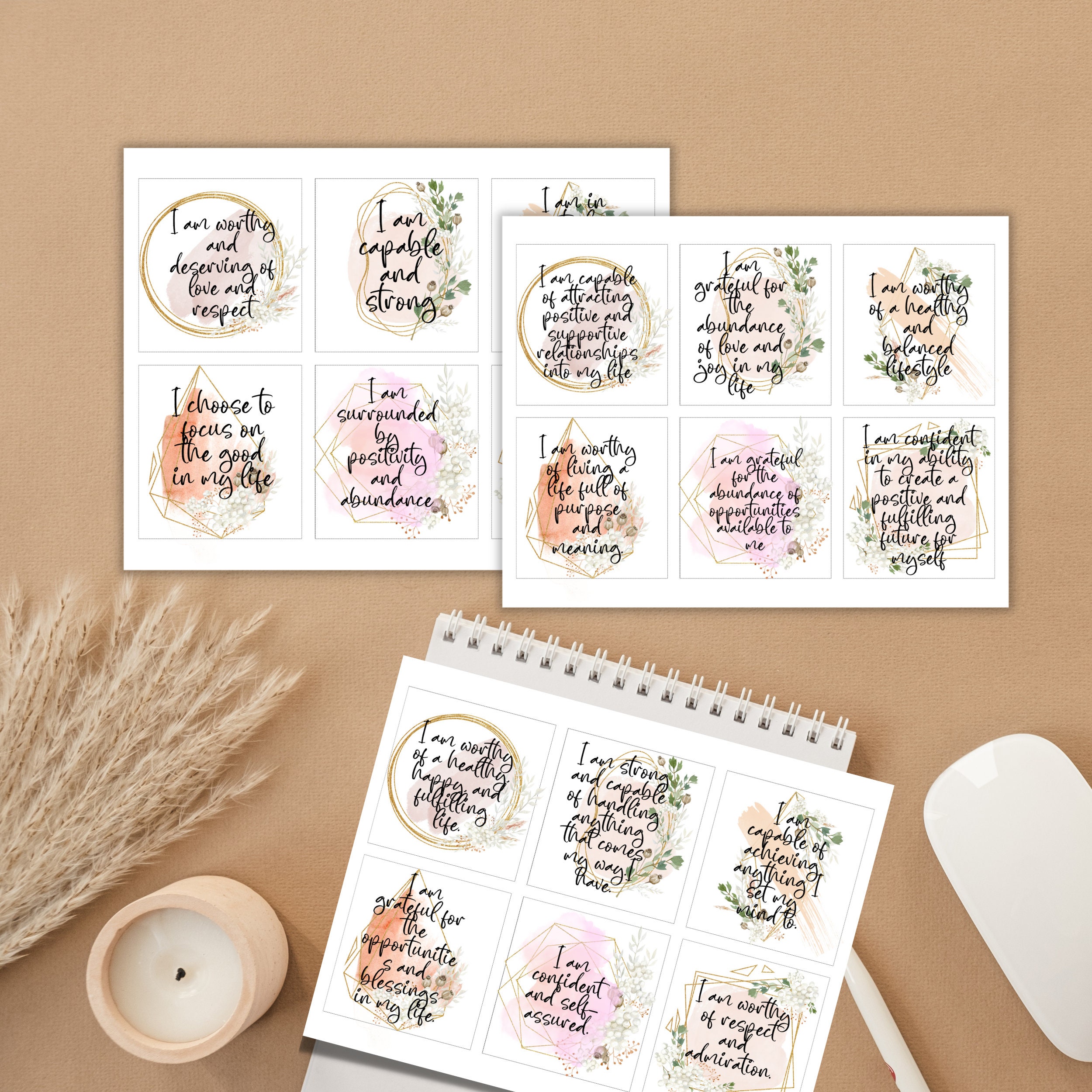 42 Positive Affirmation Cards, Vision Board Printables, Law of ...