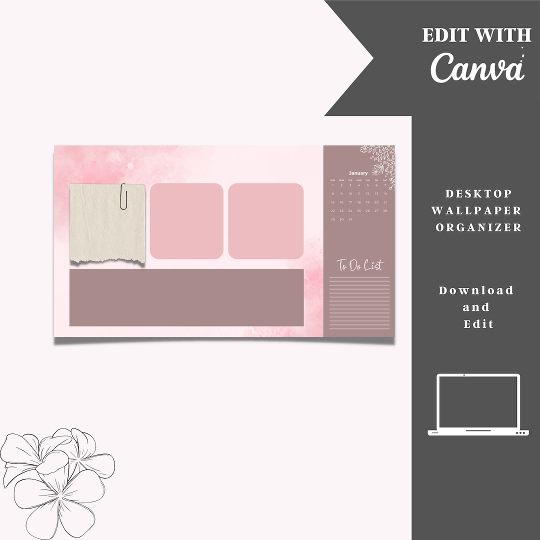 Desktop Wallpaper With Pink Theme, Organizers for Your Desktop, Desktop ...