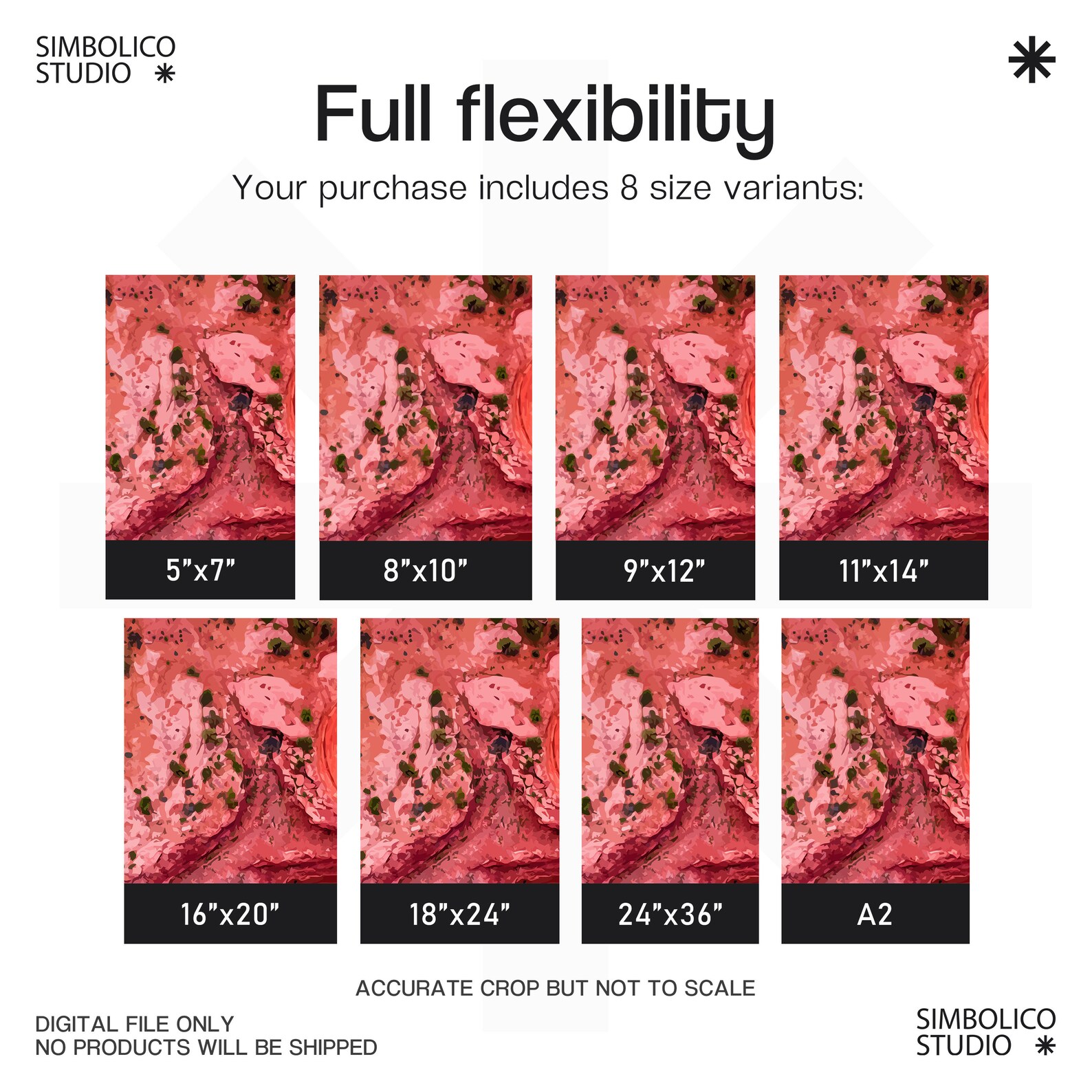 Red Rock Swirl Pattern Abstract Printable Artwork Colorful Home Décor ...