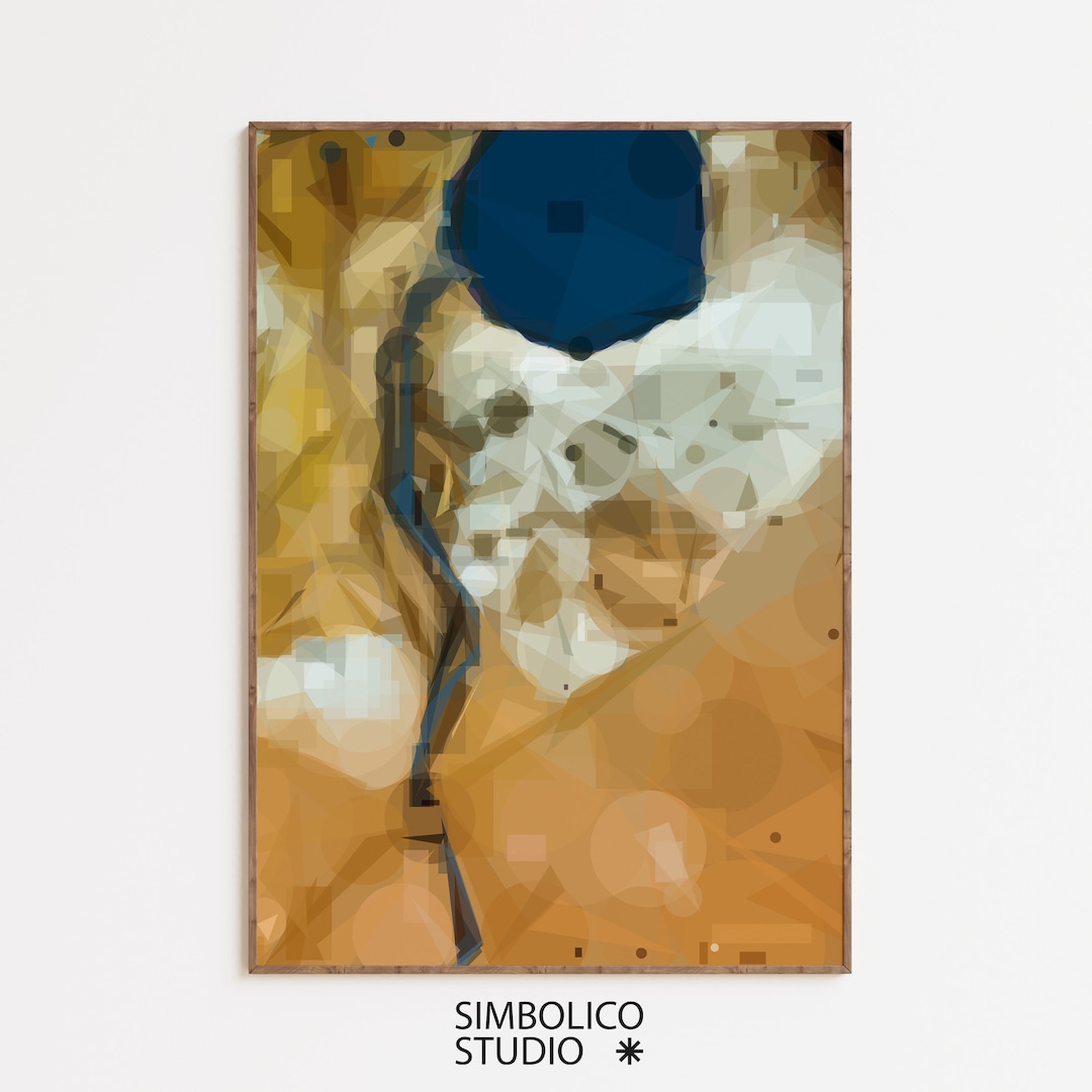Blue Geothermal Pool With Flowing Stream Abstract Geometric Art ...