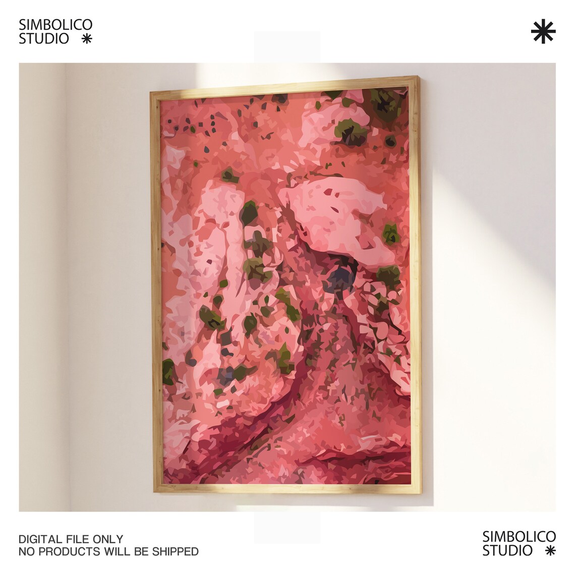 Red Rock Swirl Pattern Abstract Printable Artwork Colorful Home Décor ...