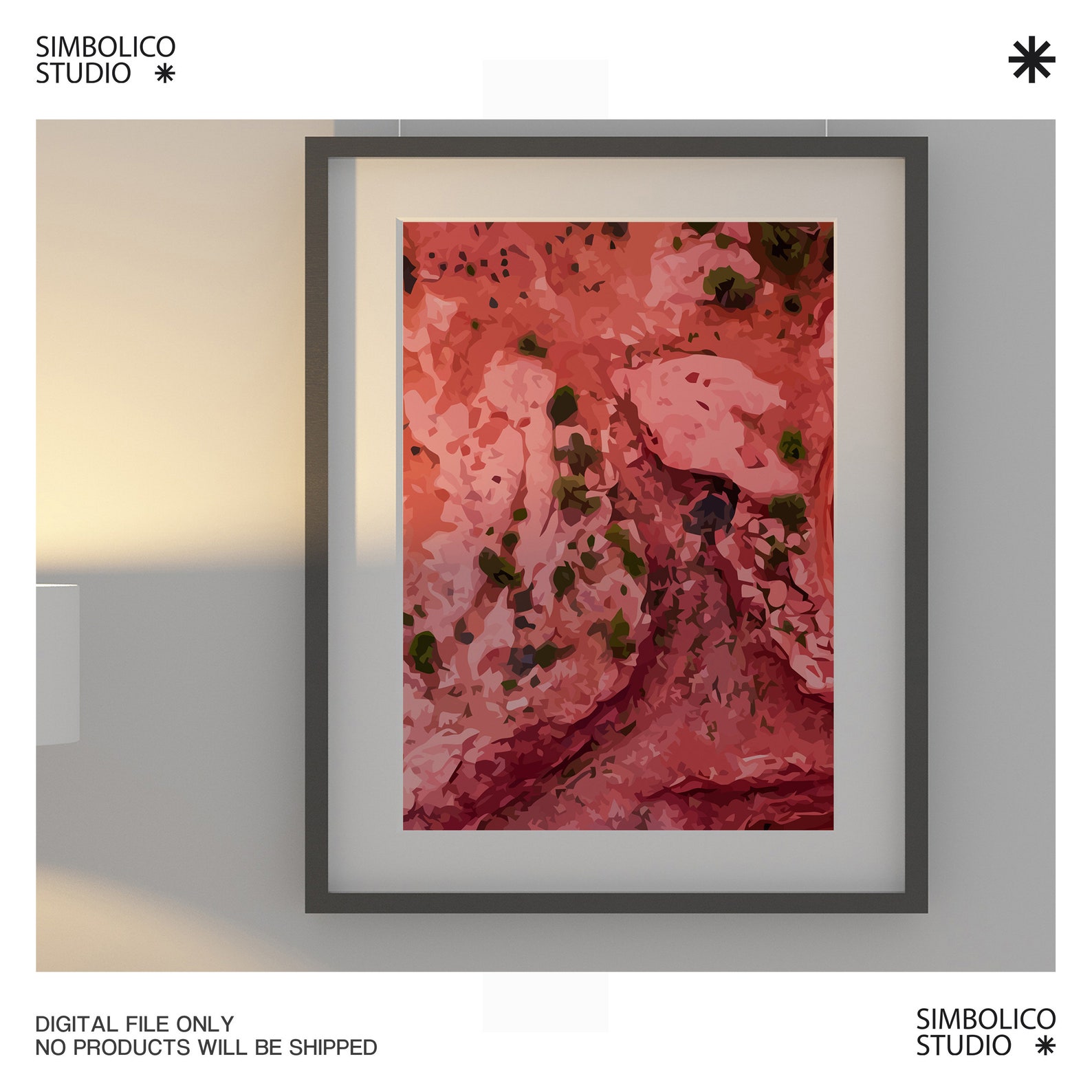 Red Rock Swirl Pattern Abstract Printable Artwork Colorful Home Décor ...