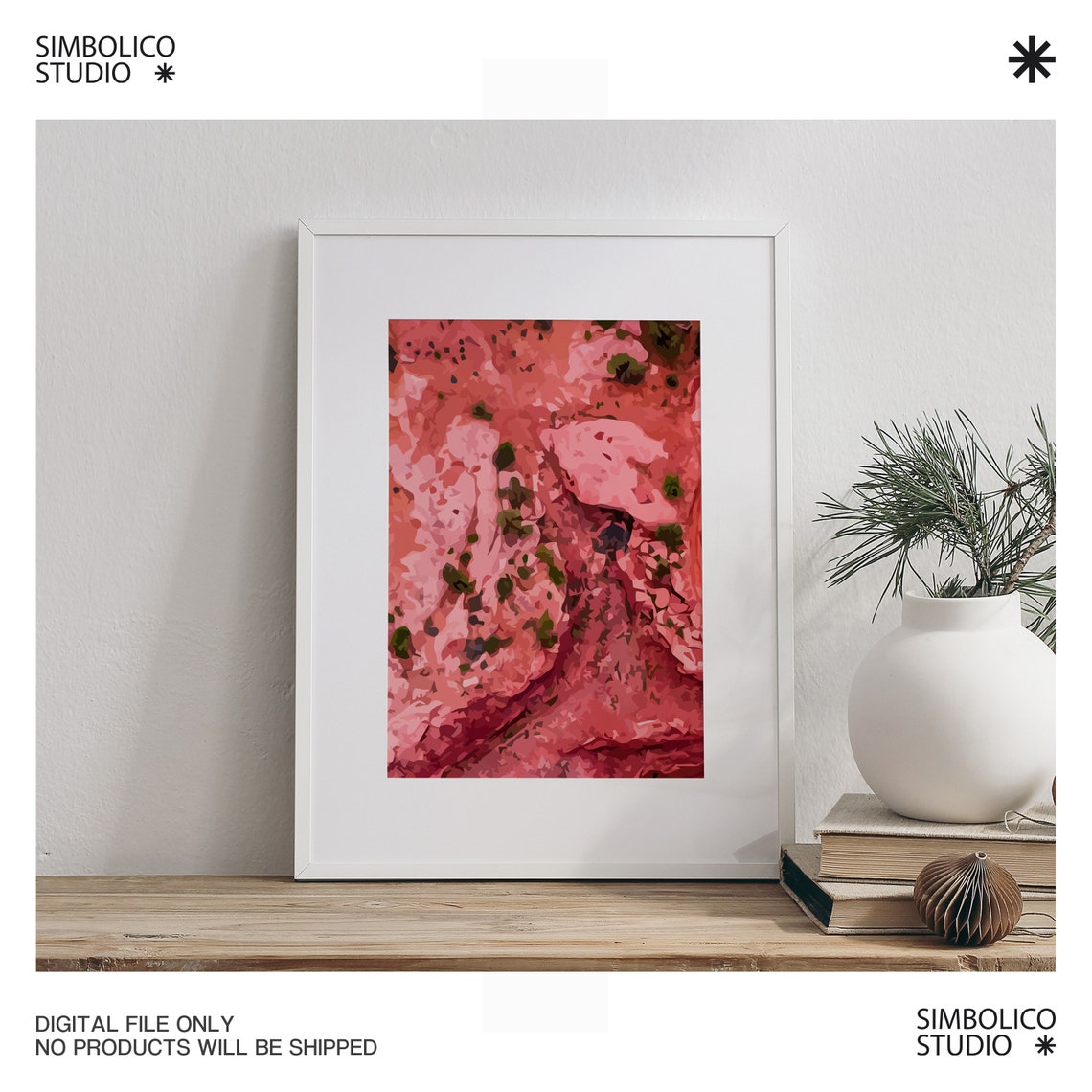 Red Rock Swirl Pattern Abstract Printable Artwork Colorful Home Décor ...