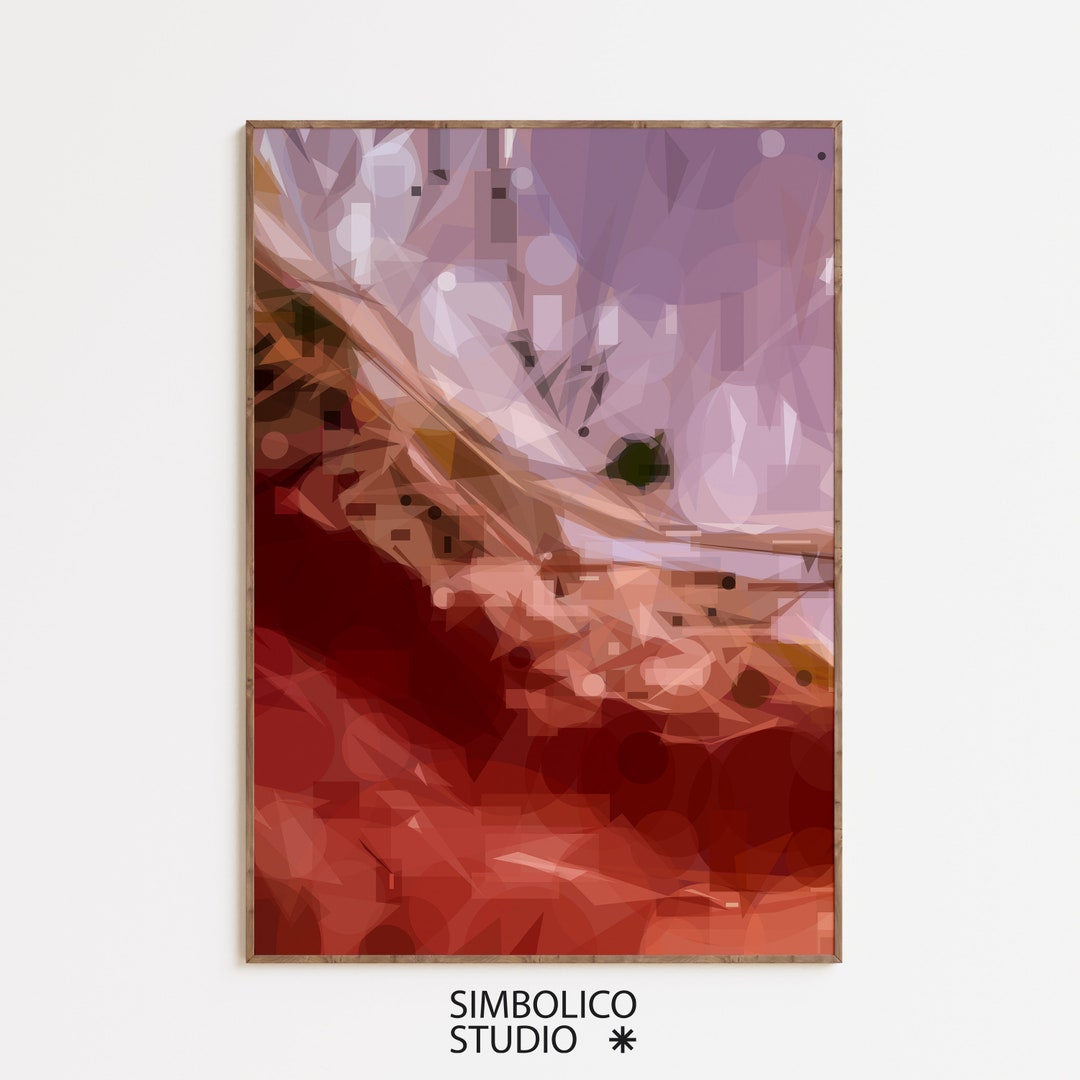 Colorful Textured Landscape With Erosion Scars Abstract Geometric Art ...