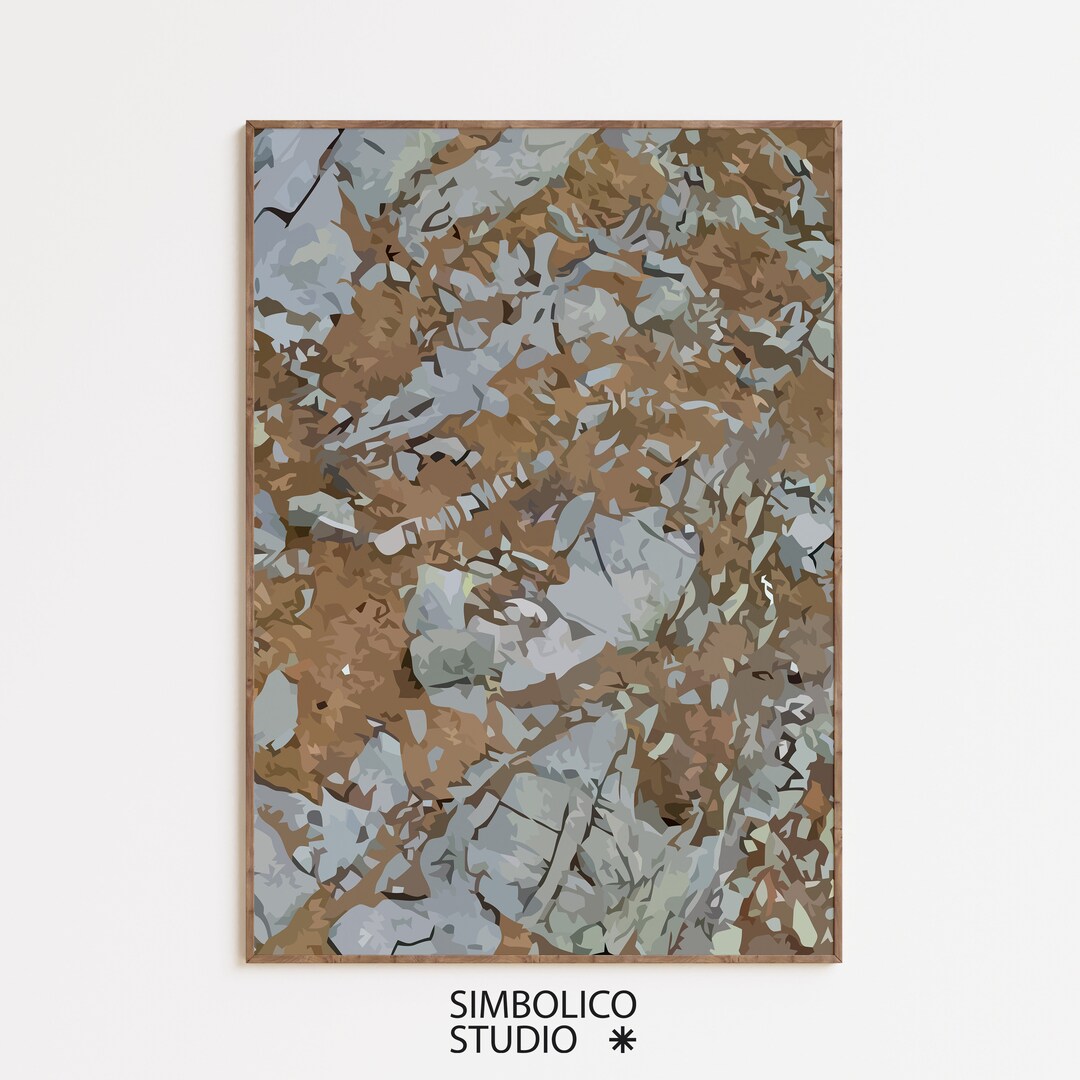 Rocky Ground Texture Abstract Printable Artwork Colorful Home Décor ...