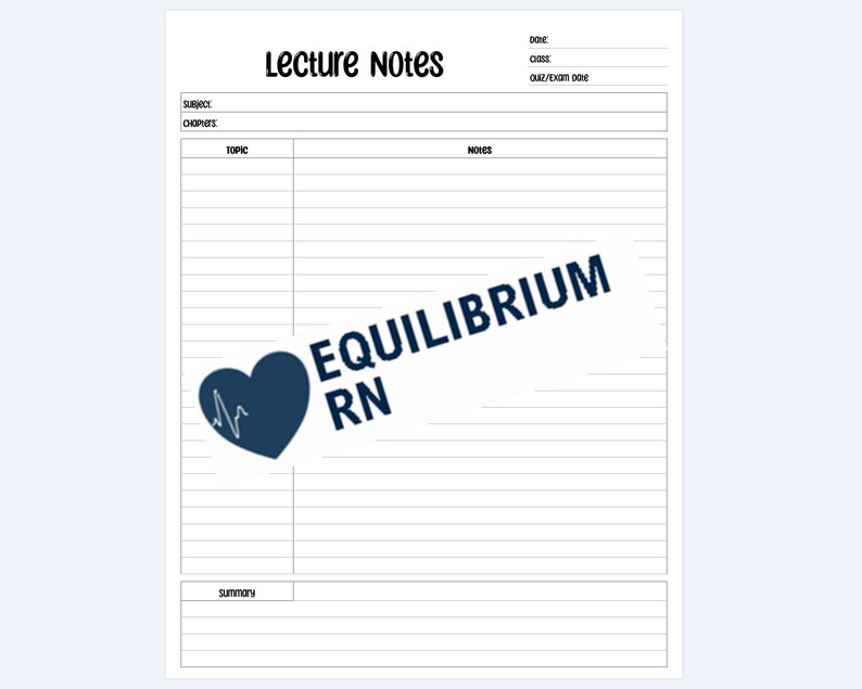 Blank Cornell Lecture Note Template - Etsy