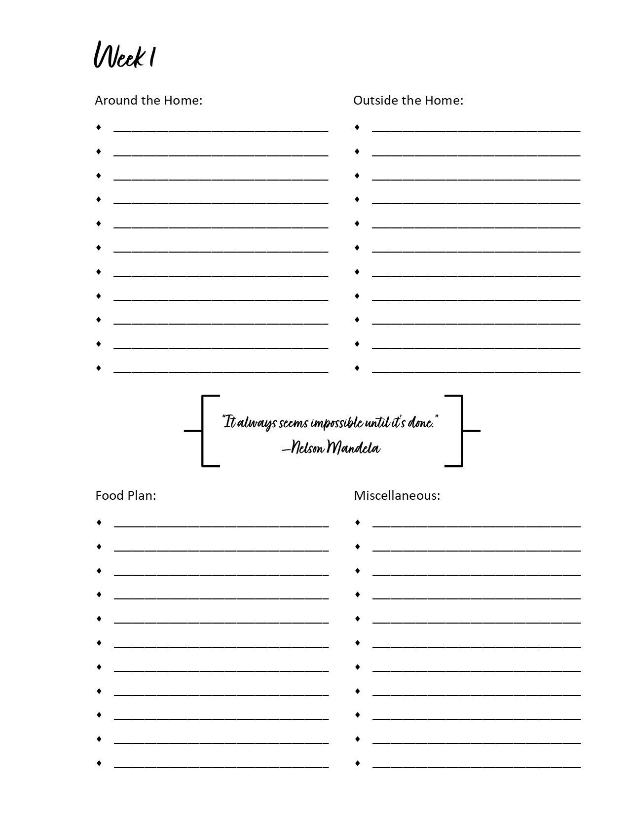Printable to Do List With Inspirational Quotes - Etsy