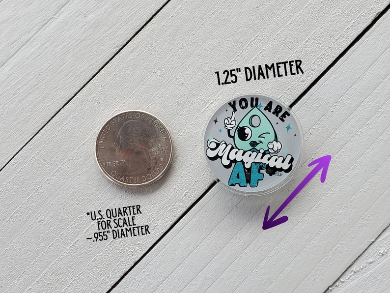 Magical AF Acrylic Lapel Pin | Sweary Affirmation Inspirational Gift ...