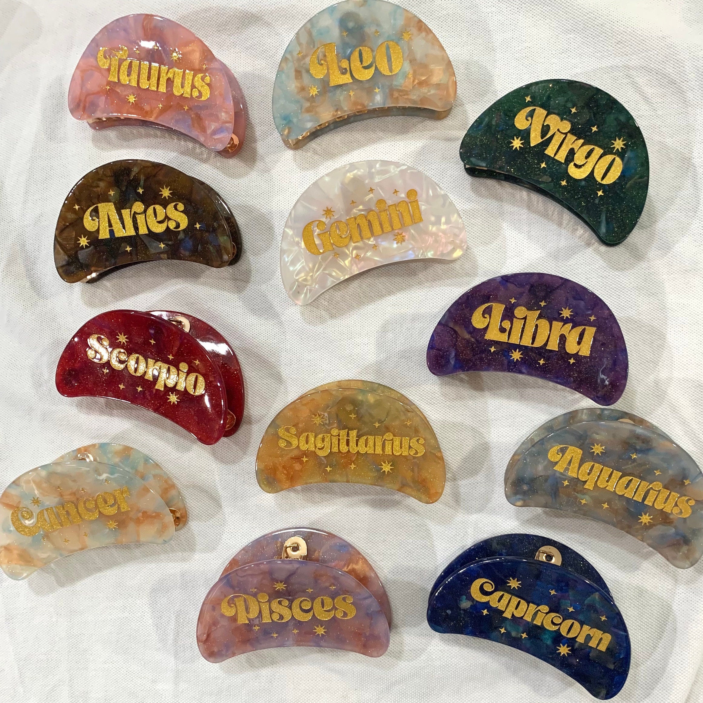 Zodiac Sign Hair Claw Clips Zodiac Accessories, Gift Ideas ...