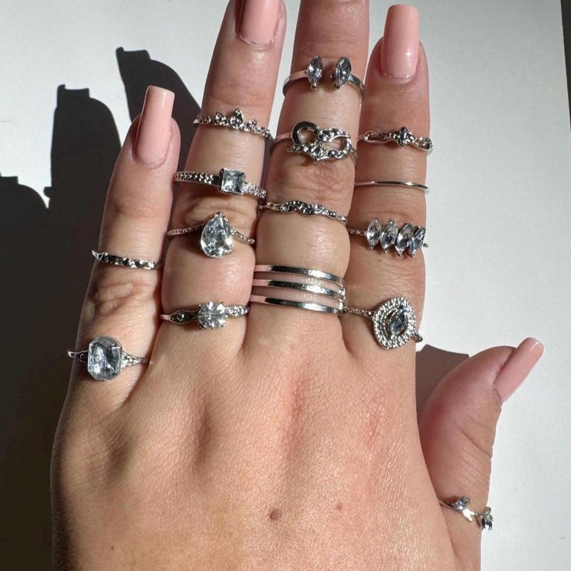 Boho Silver Rings - Etsy