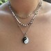 Yin Yang Silver and Beaded 3 Chain Layered Necklace | Yin Yang Jewelry ...