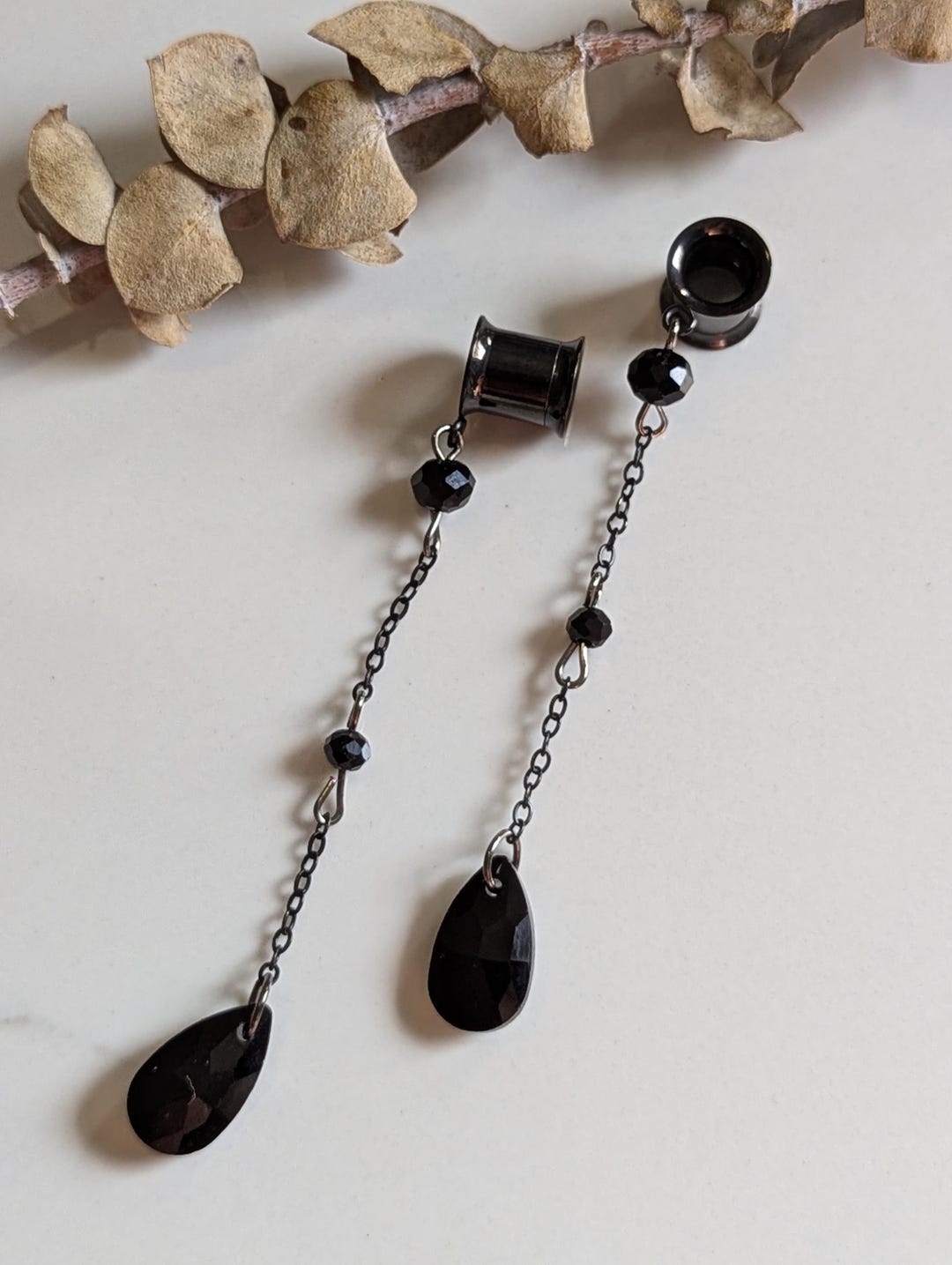 Simple Black Dangle Gauges Dangle Plugs - Etsy