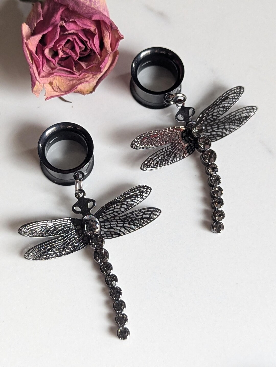 Dragonfly Dangle Gauges Dangle Plugs - Etsy
