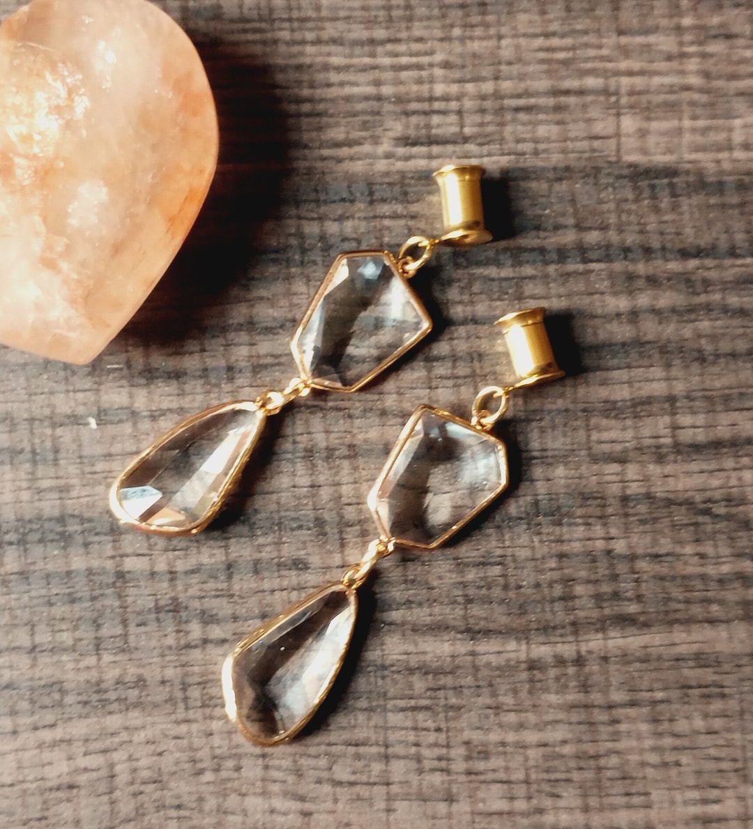Glass Crystal Dangle Gauges Dangle Plugs - Etsy