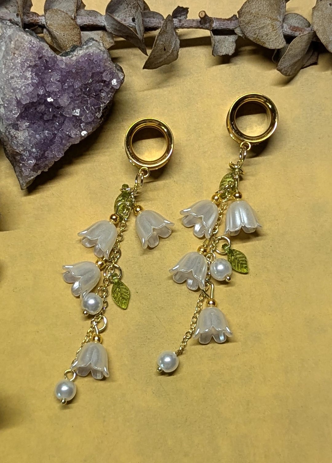Lily of the Valley Dangle Gauges Dangle Plugs - Etsy